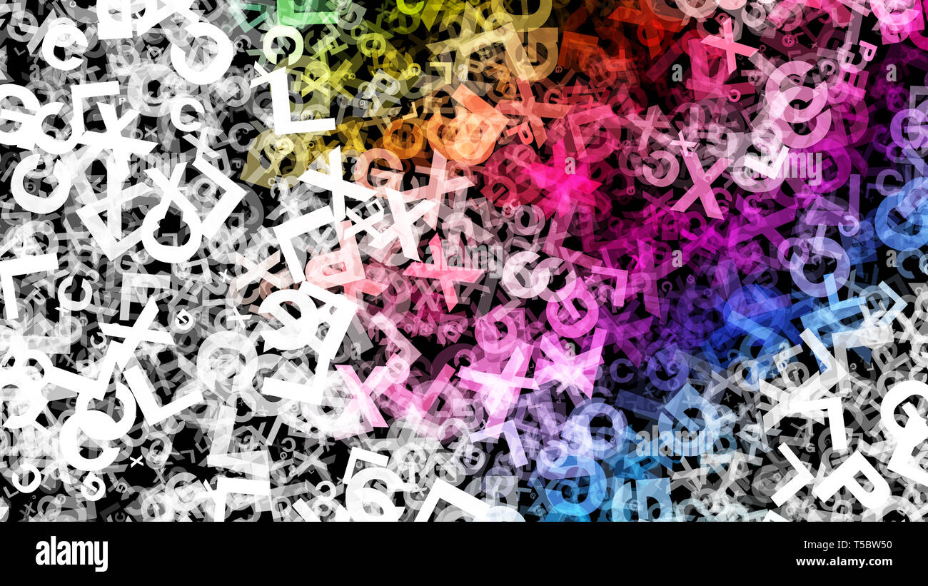 Colorful Scattered Alphabet Letters Texture Background Stock Photo - Alamy