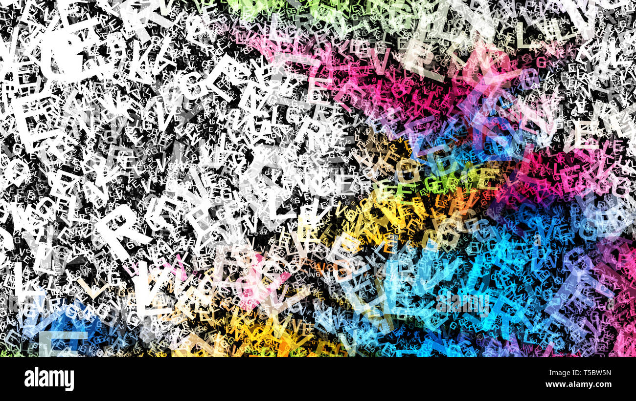 Colorful Scattered Alphabet Letters Texture Image Stock Photo - Alamy