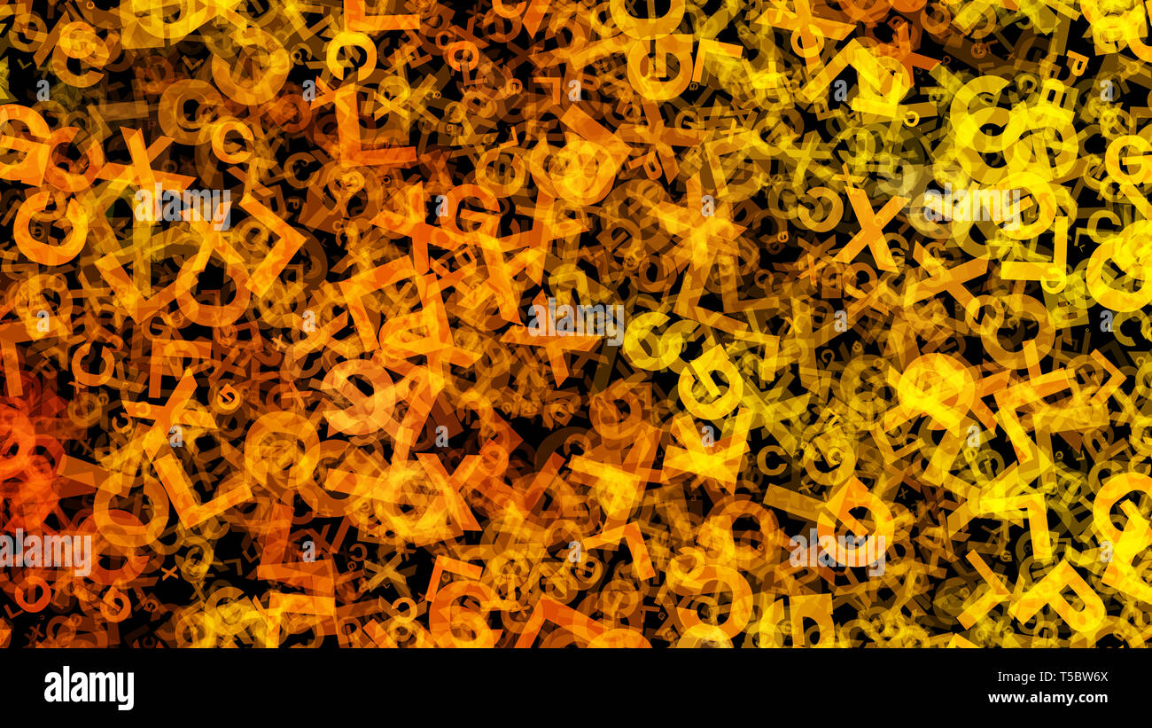 Dark Orange Scattered Alphabet Letters Texture Image Stock Photo - Alamy