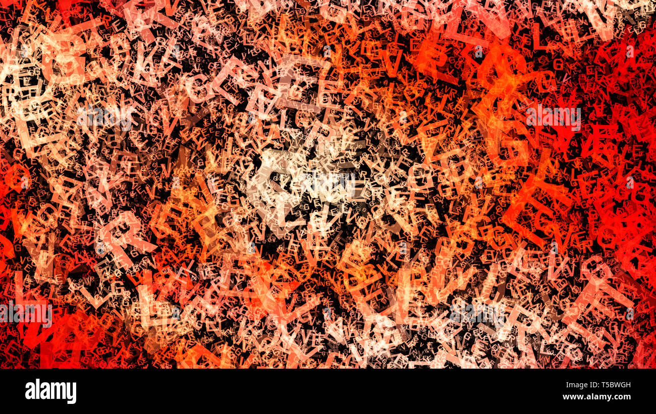 Orange Black and White Random Letters Texture Background Stock Photo ...