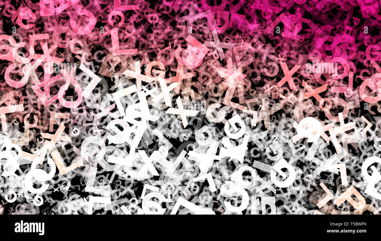 Pink Black and White Random Letters Texture Background Image Stock ...