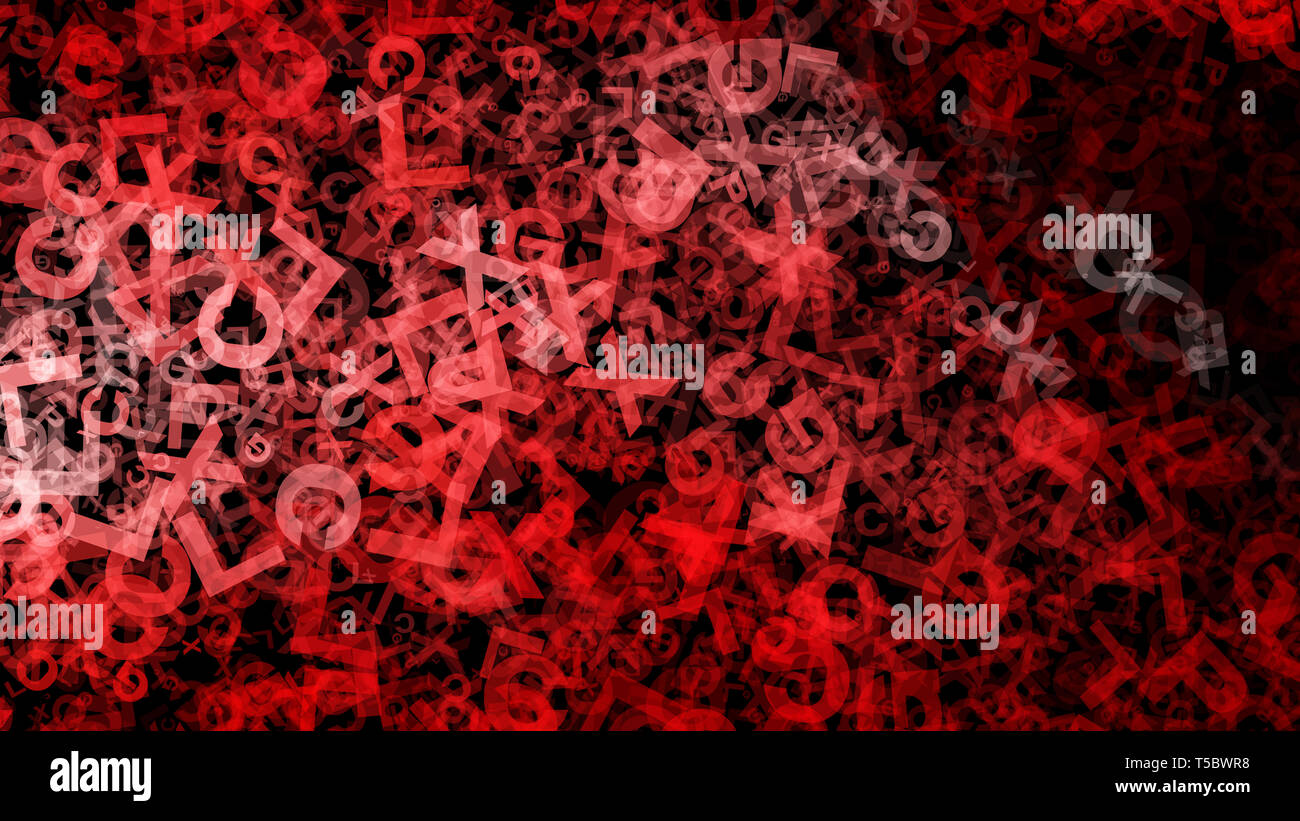 Red and Black Scattered Letters Texture Stock Photo - Alamy