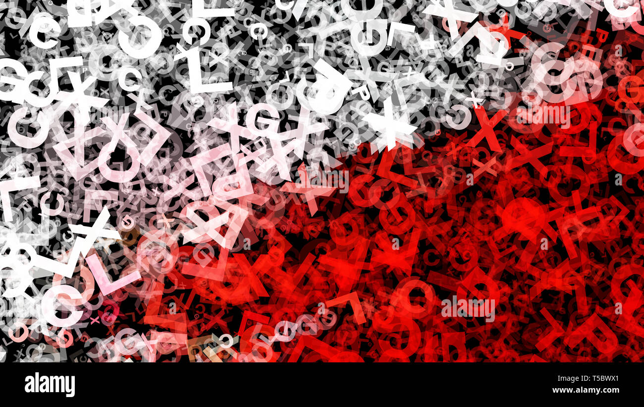 Red Black and White Scattered Alphabet Letters Texture Background Image ...