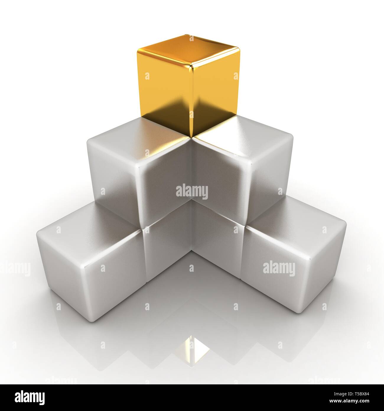 colorful block diagram with one individual gold cube top Stock Photo ...