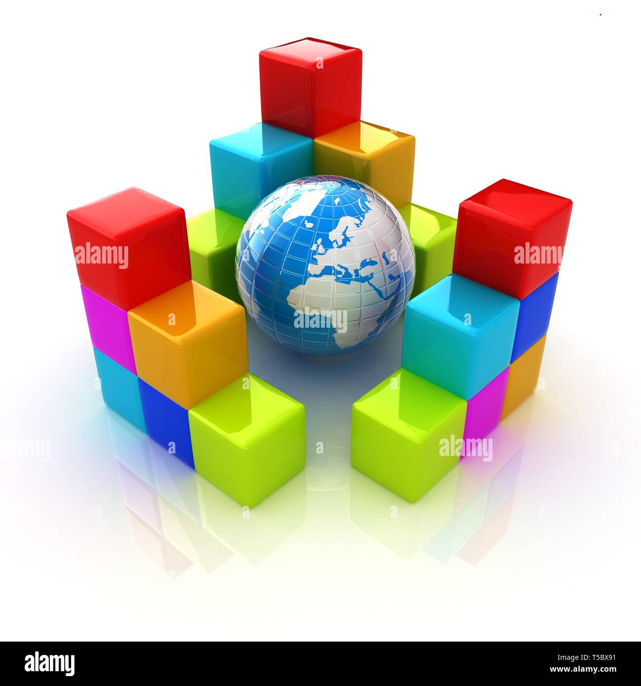 colorful block diagram. Global concept Stock Photo - Alamy