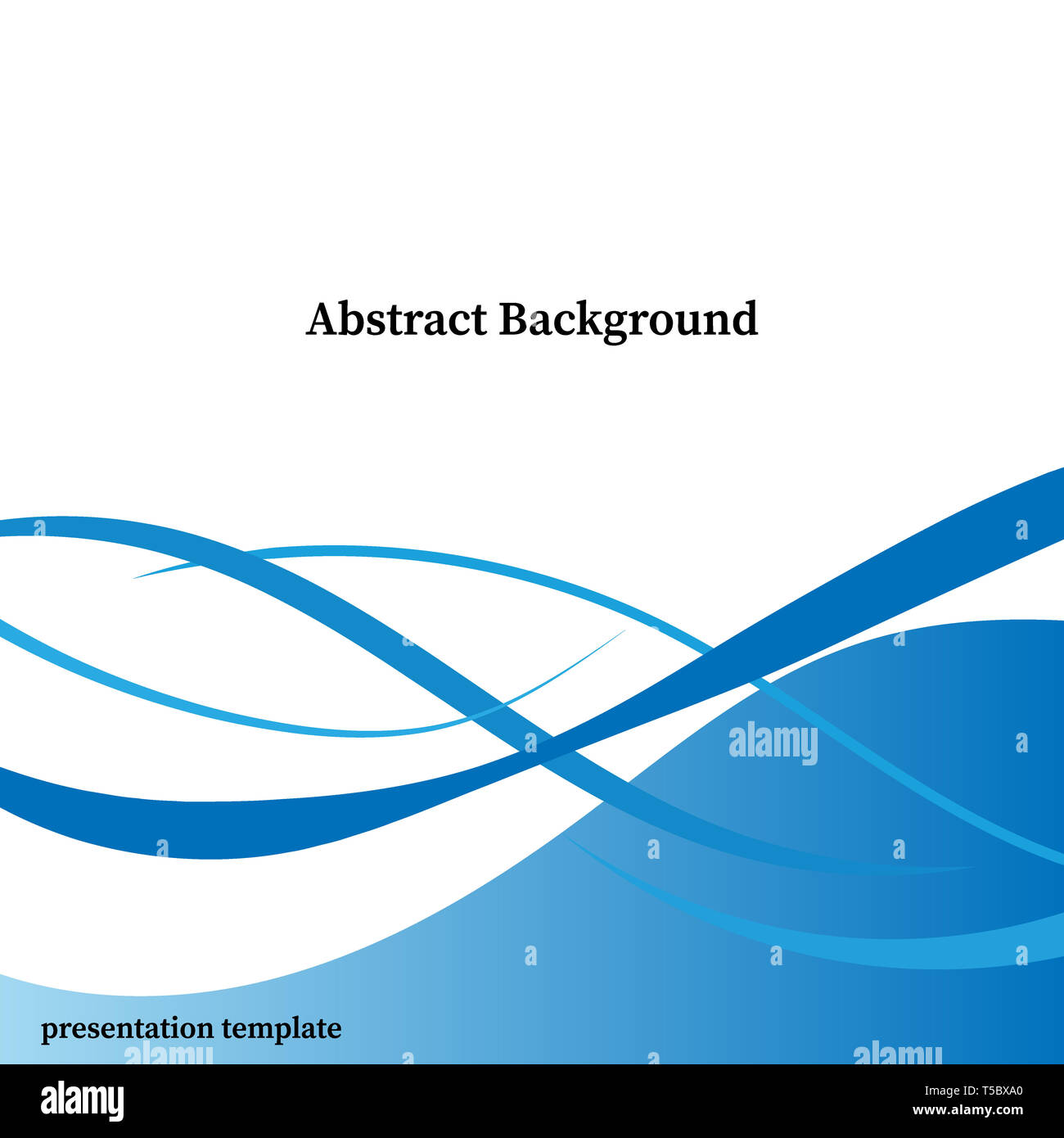 blue abstract waves. presentation template. vector background Stock ...