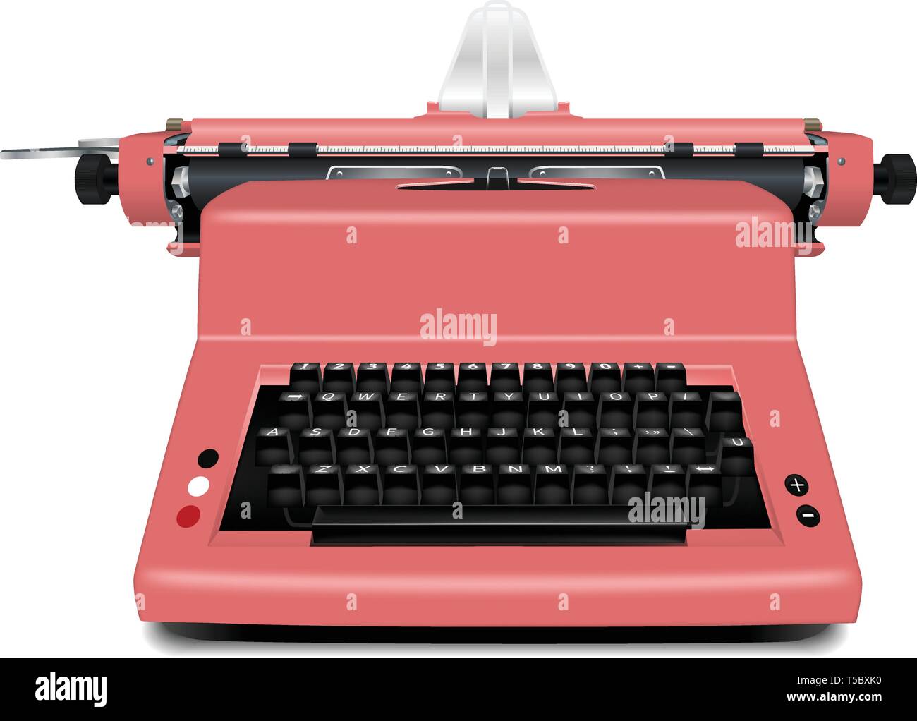 Red typewriter icon. Realistic illustration of red typewriter vector ...