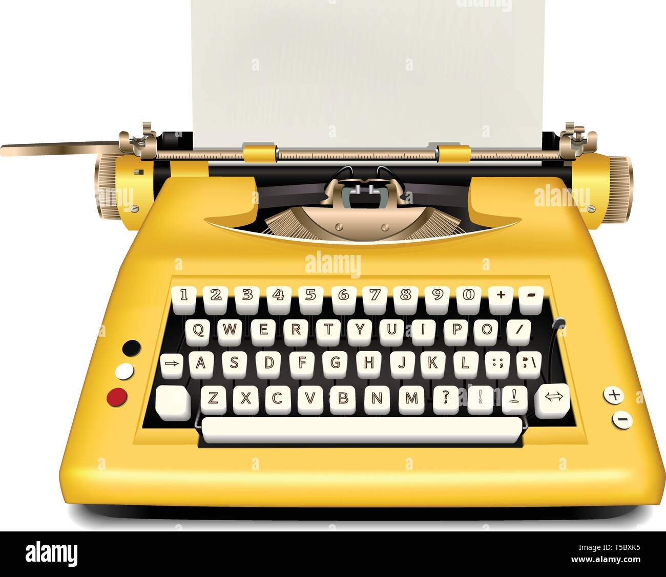Retro typewriter icon. Realistic illustration of retro typewriter ...
