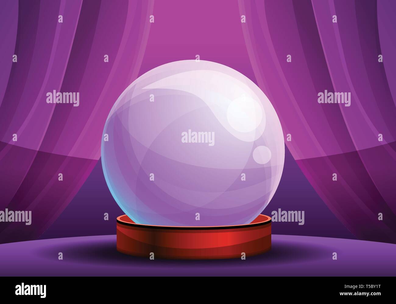 Magic fortune glass ball concept banner. Cartoon illustration of magic ...