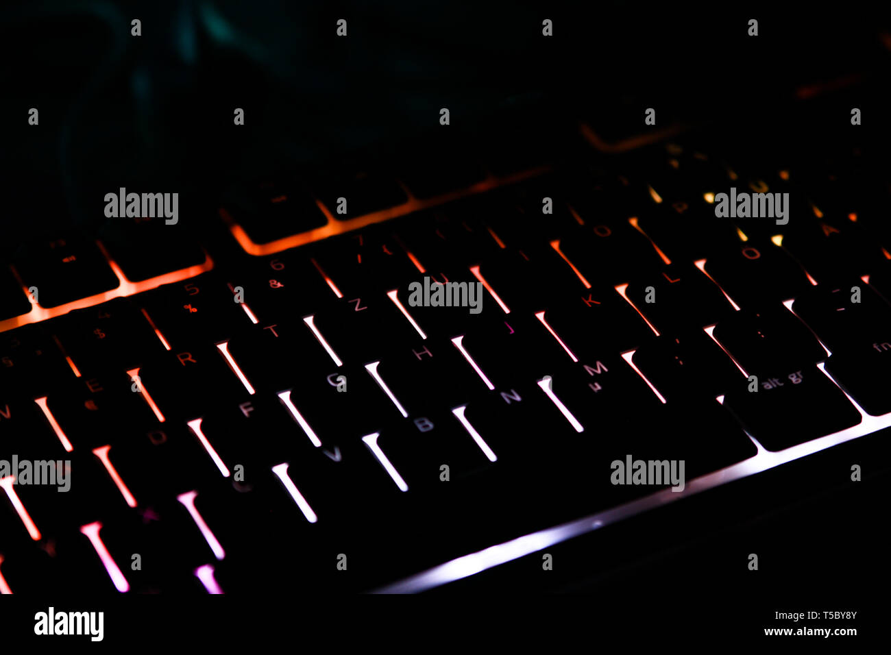 Illuminated keyboard for gaming PC Stock Photo - Alamy
