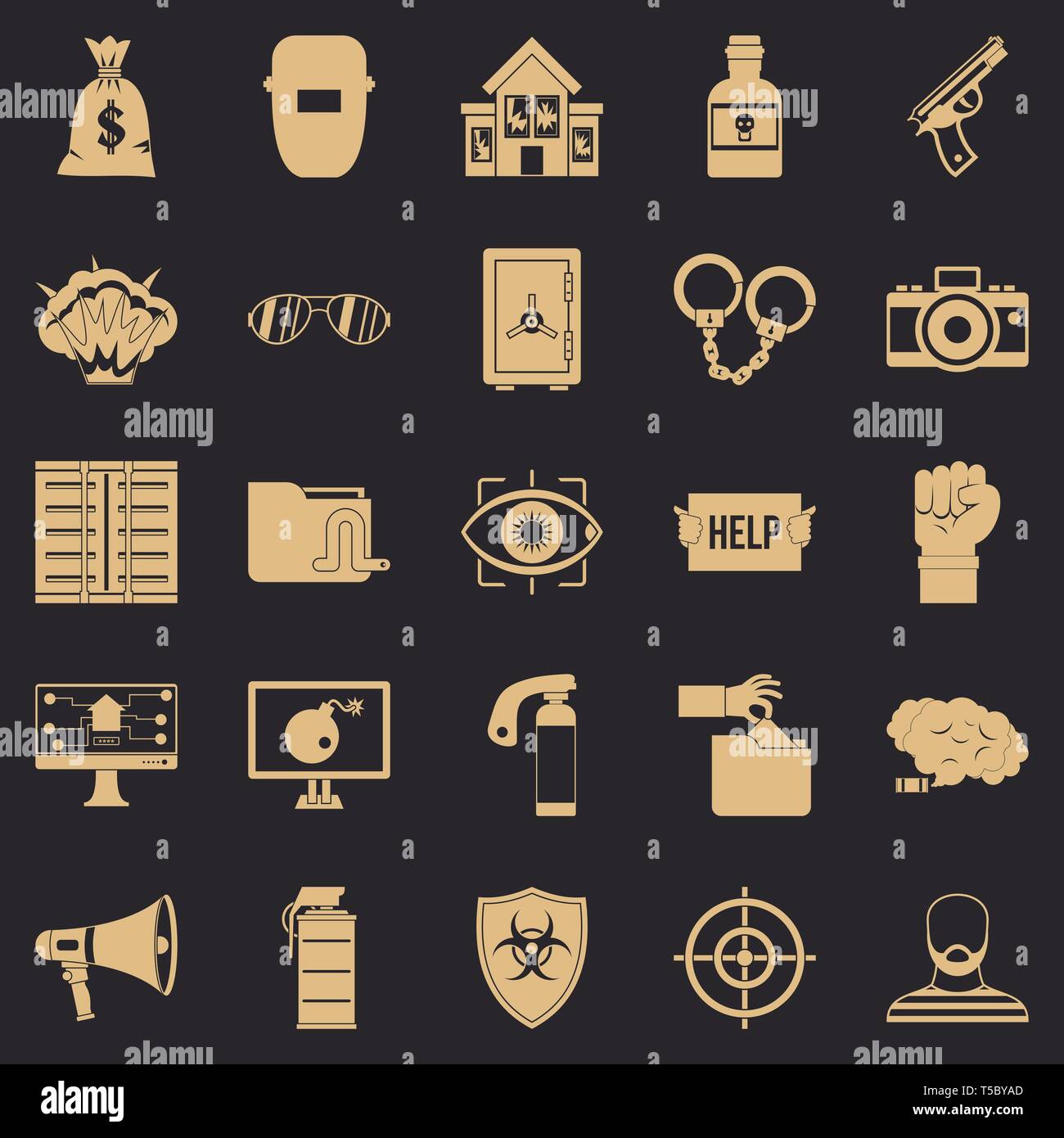 Hacking icons set, simple style Stock Vector Image & Art - Alamy