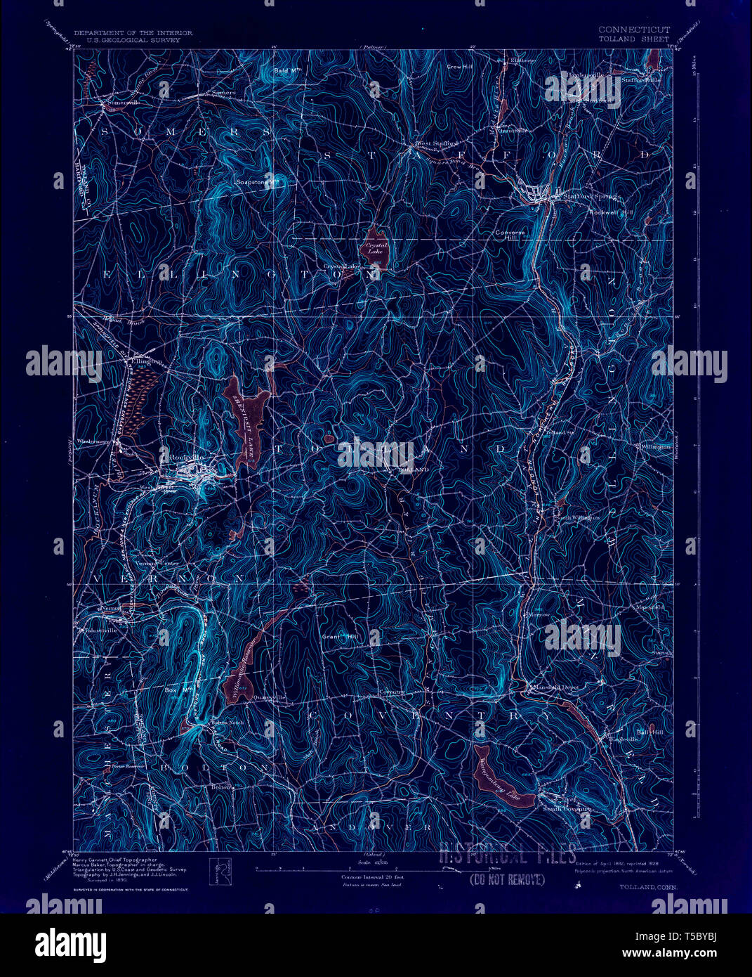 Tolland map hi-res stock photography and images - Alamy