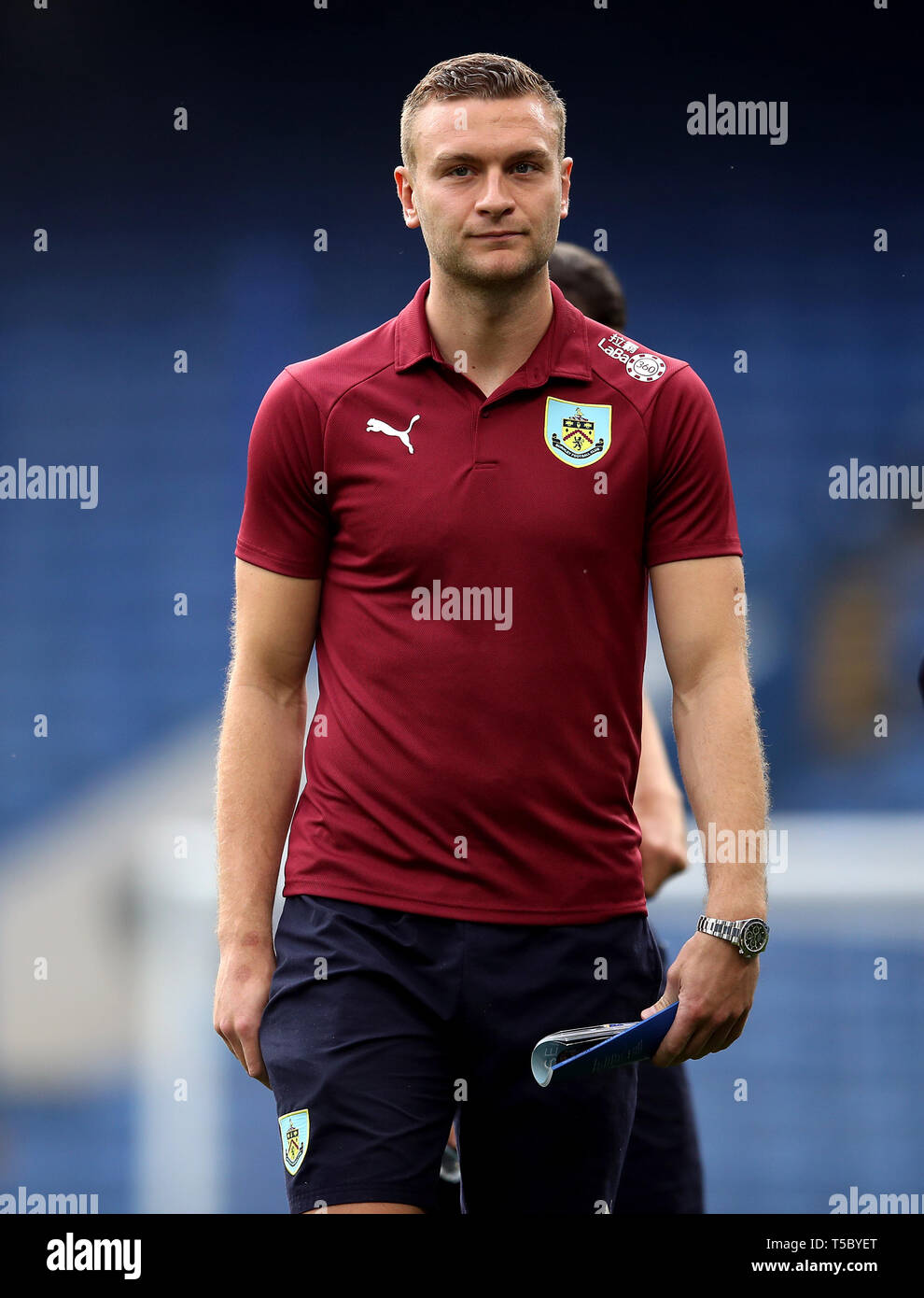 Burnley’s Ben Gibson before the Premier League match at Stamford Bridge ...