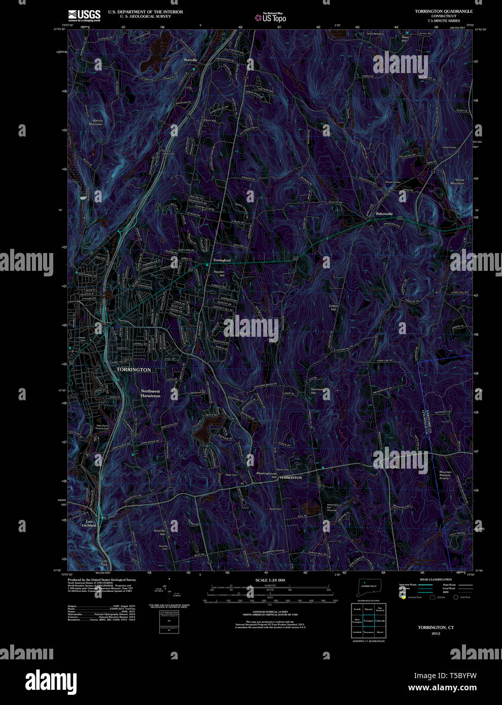 Map of torrington hi-res stock photography and images - Alamy