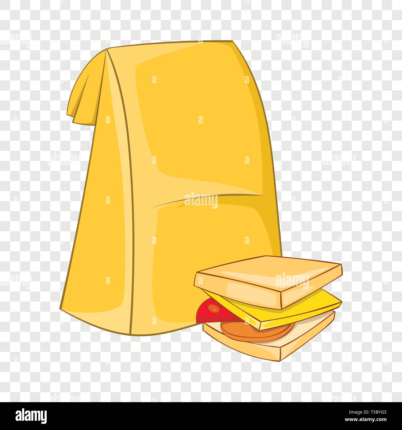 Lunch bag and sandwich icon, cartoon style Stock Vector Image & Art - Alamy