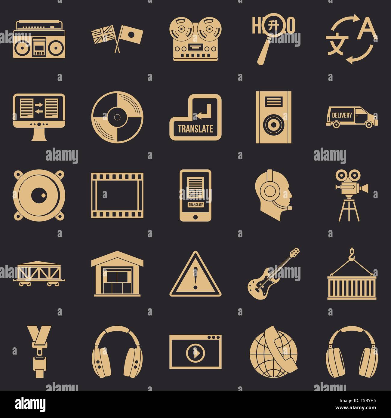 Headphone icons set, simple style Stock Vector Image & Art - Alamy