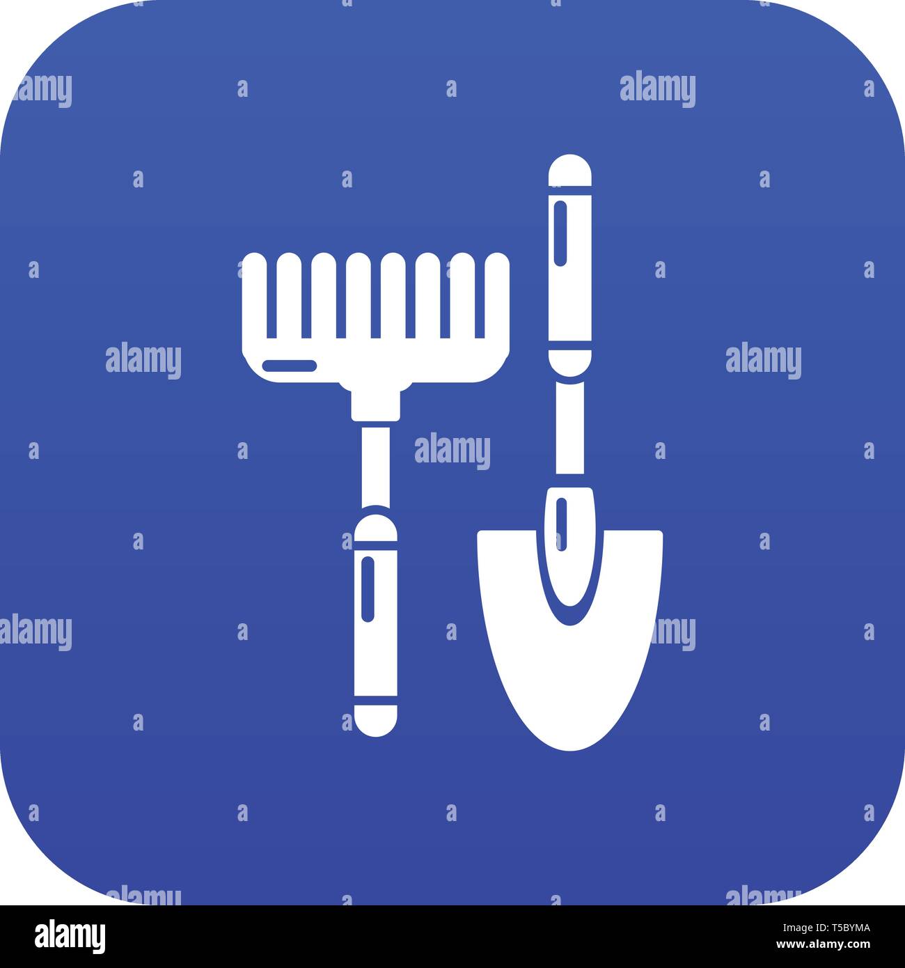 Scoop hand rake icon blue vector Stock Vector Image & Art - Alamy