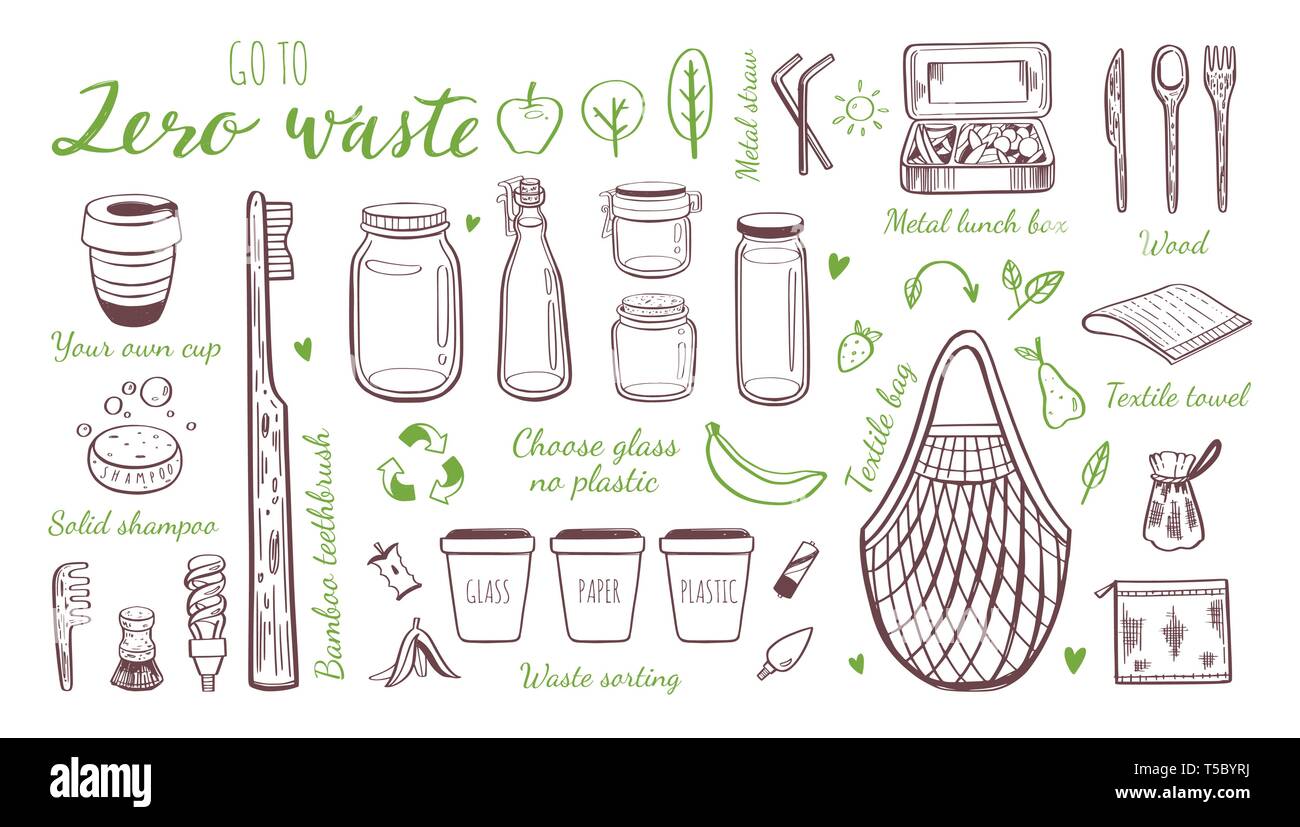 Zero waste vector vectors hi-res stock photography and images - Alamy