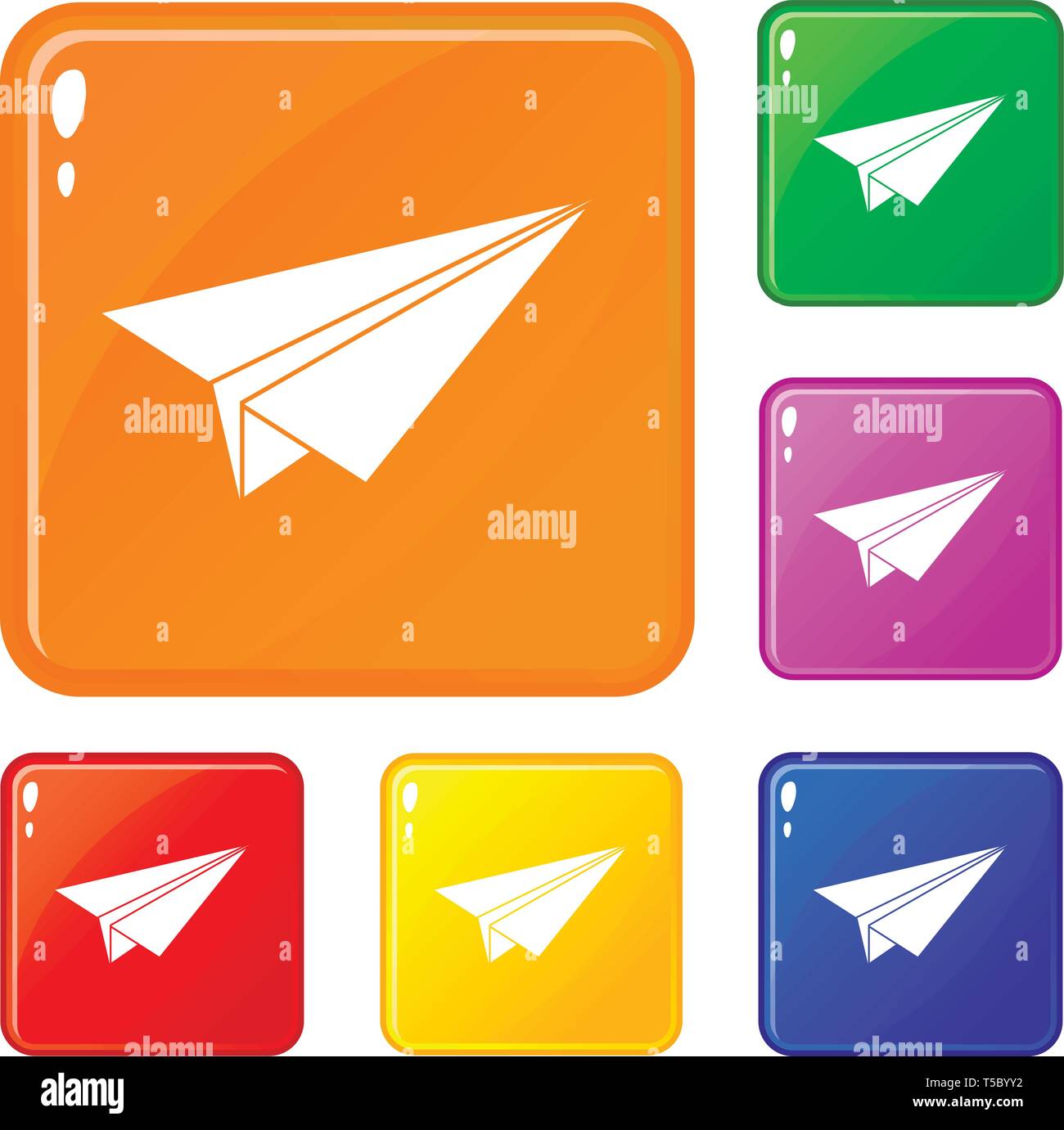 Paper airplane icons set vector color Stock Vector Image & Art - Alamy