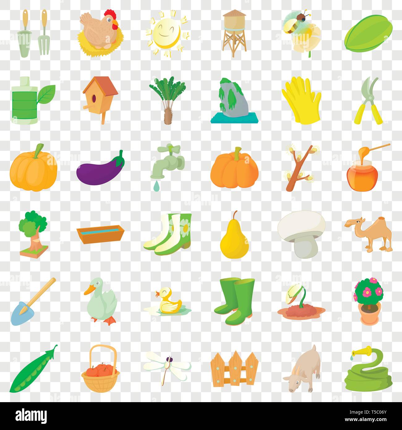 Big farm icons set, cartoon style Stock Vector Image & Art - Alamy