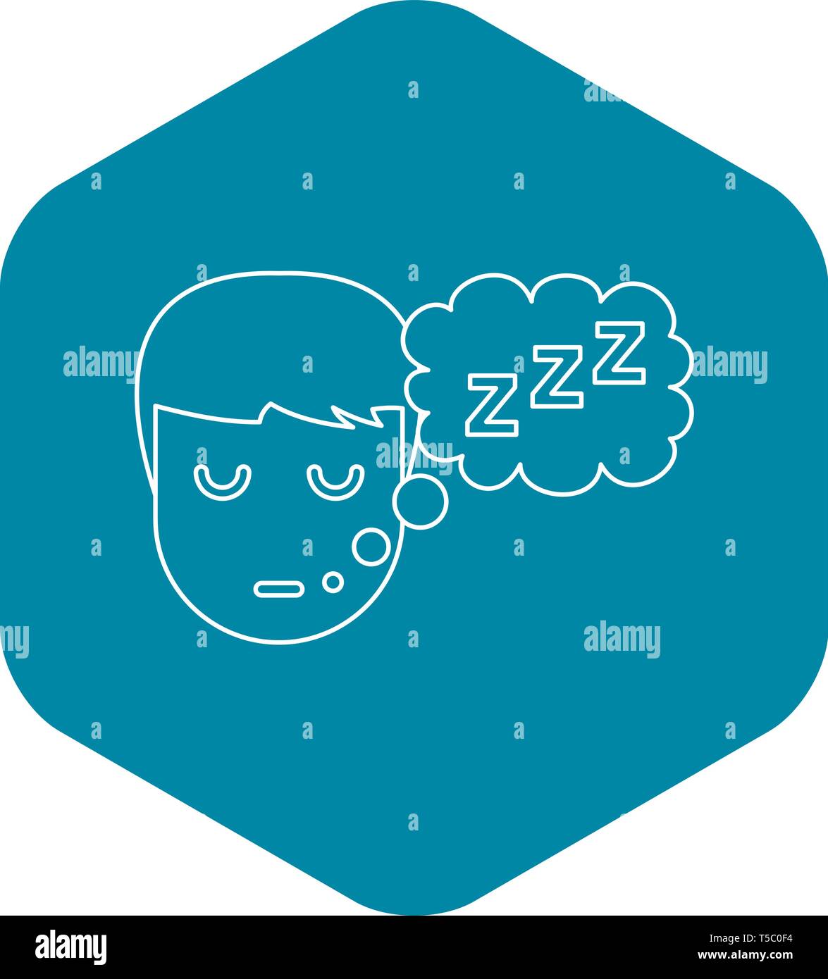 Sleeping boy icon, outline style Stock Vector Image & Art - Alamy