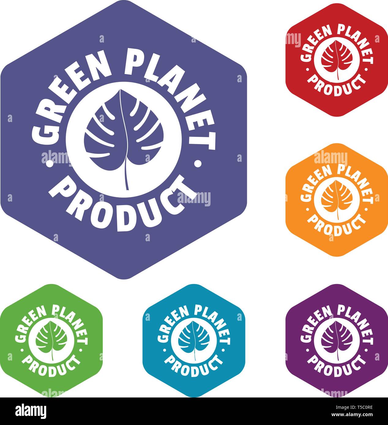 Eco planet icons vector hexahedron Stock Vector Image & Art - Alamy