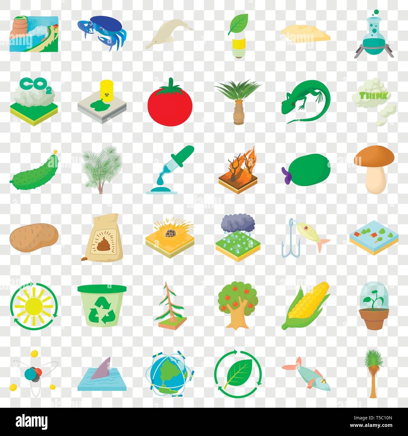 Nature biology icons set, cartoon style Stock Vector Image & Art - Alamy