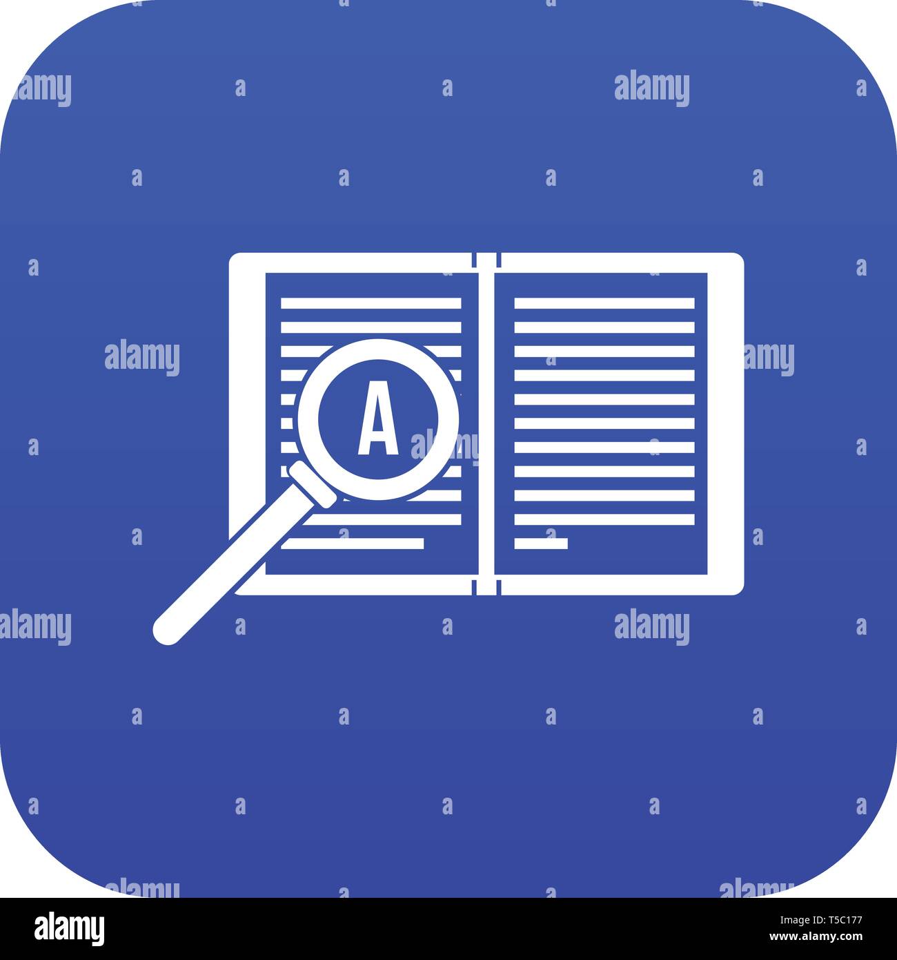 Magnifying glass over open book icon digital blue Stock Vector Image ...