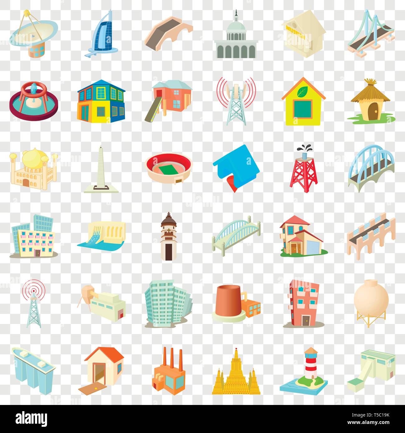 Big building icons set, cartoon style Stock Vector Image & Art - Alamy