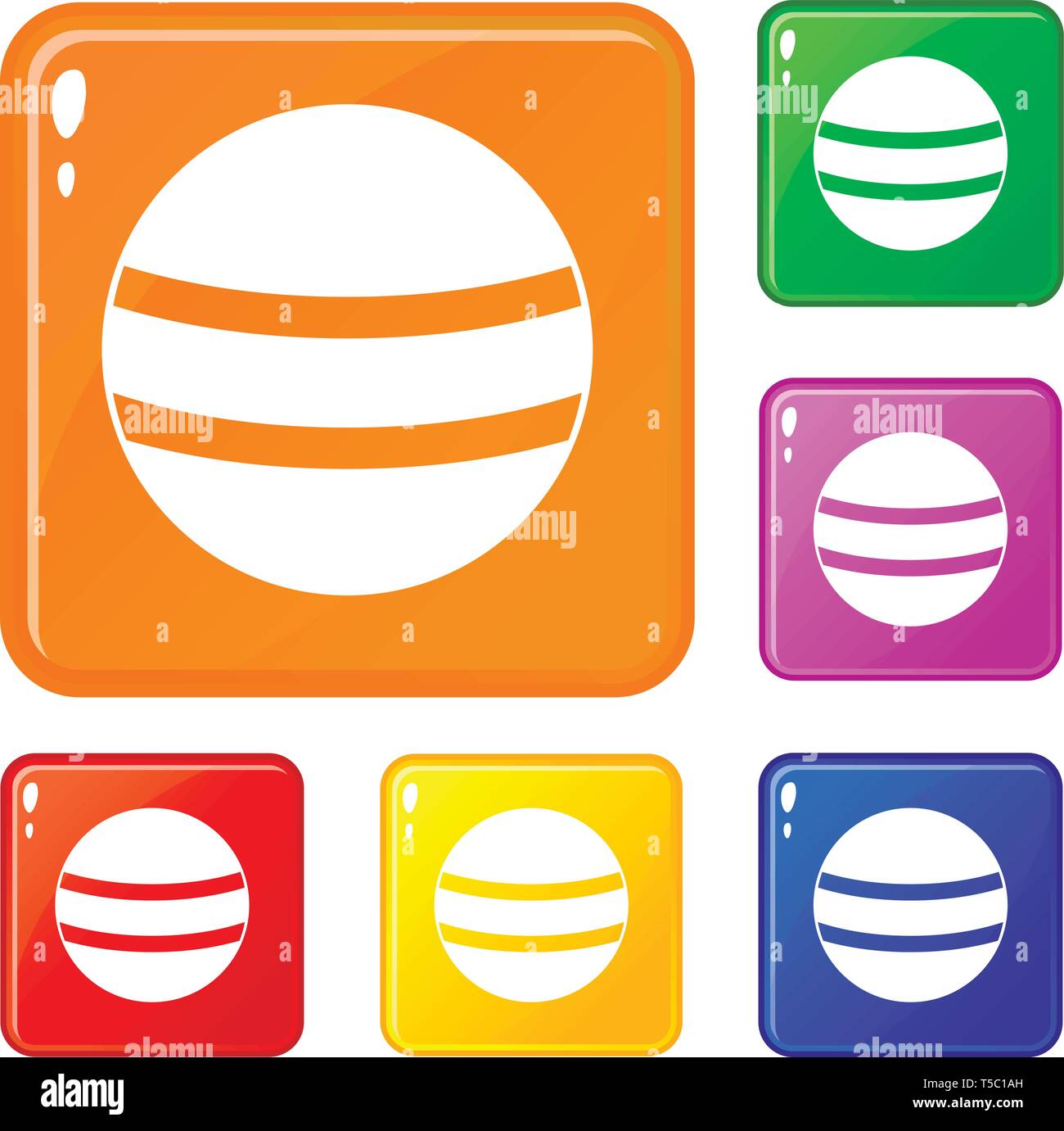 Black with white stripes icons set vector color Stock Vector Image ...