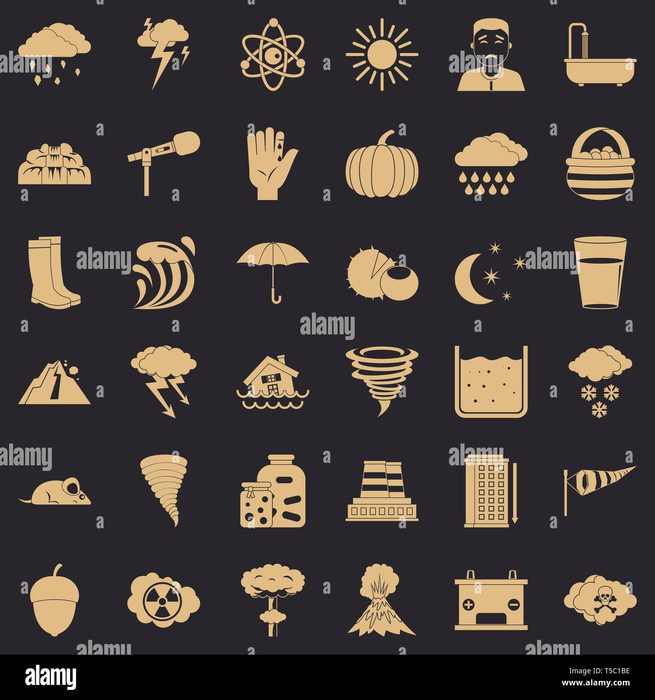 Lightning icons set, simple style Stock Vector Image & Art - Alamy