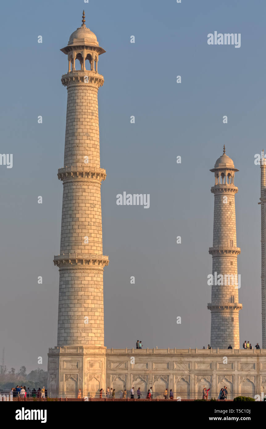 The Taj Mahal minarets, India Stock Photo - Alamy