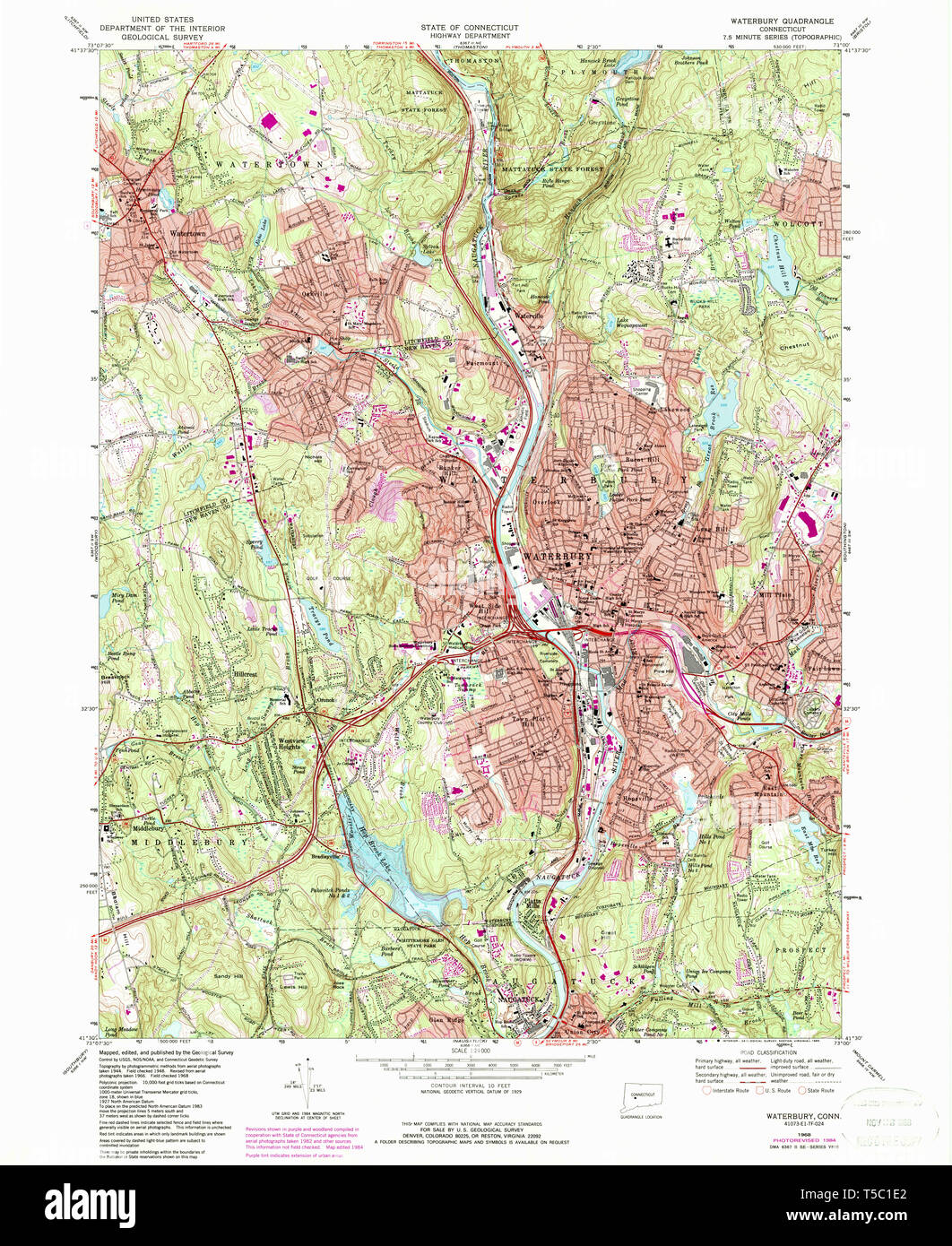 Waterbury connecticut map hi-res stock photography and images - Alamy