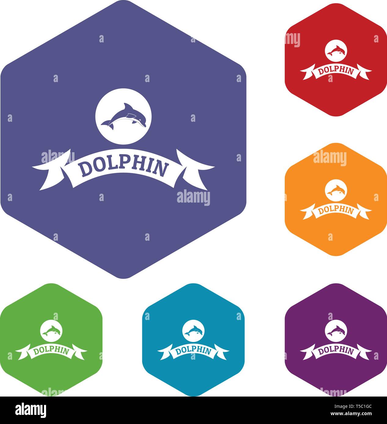 Dolphin icons vector hexahedron Stock Vector Image & Art - Alamy