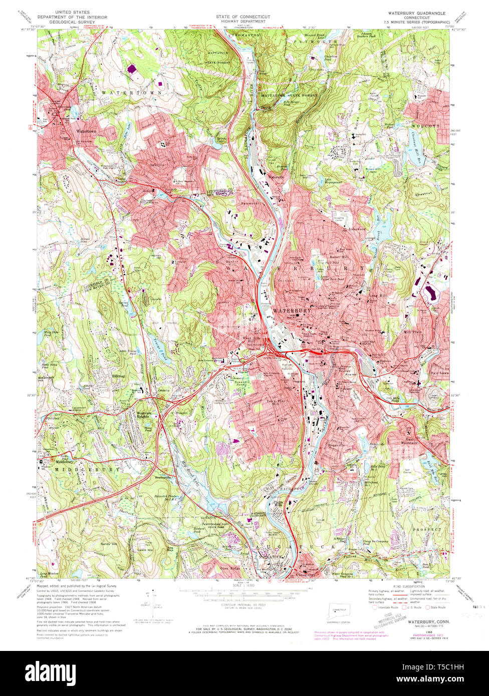 Map of waterbury hi-res stock photography and images - Alamy