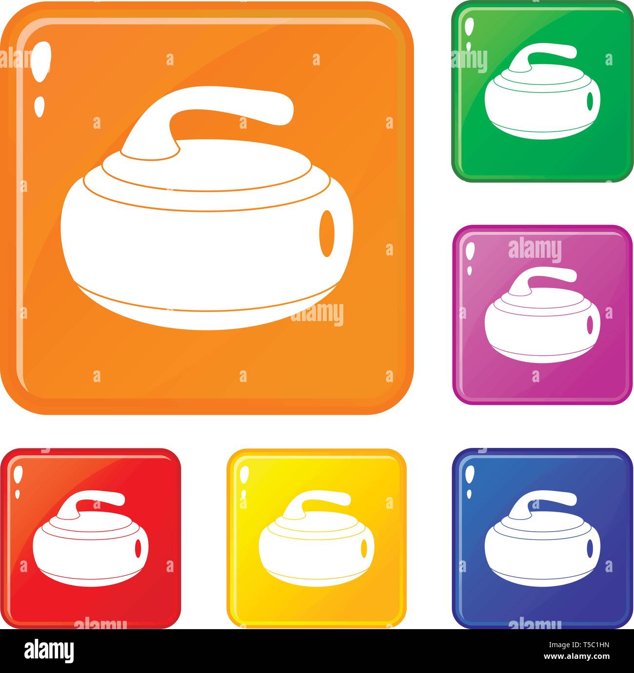 Curling stone icons set vector color Stock Vector Image & Art - Alamy