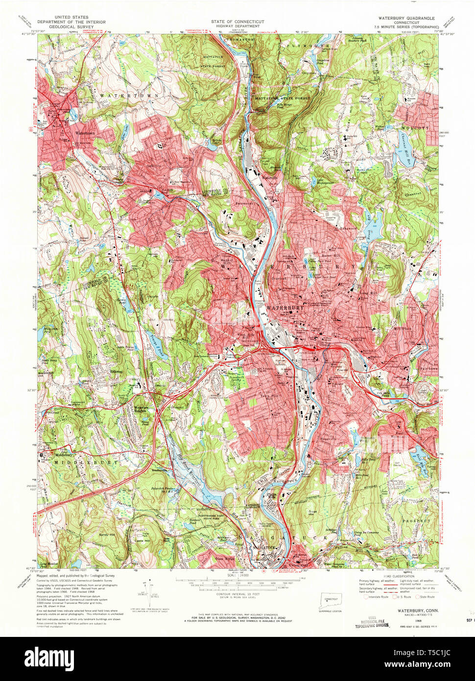 Waterbury connecticut map Cut Out Stock Images & Pictures - Alamy
