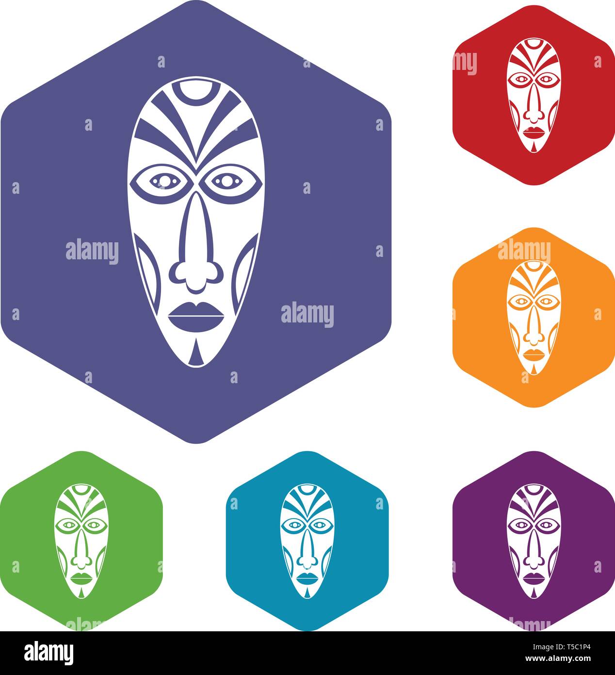 African mask icons vector hexahedron Stock Vector Image & Art - Alamy