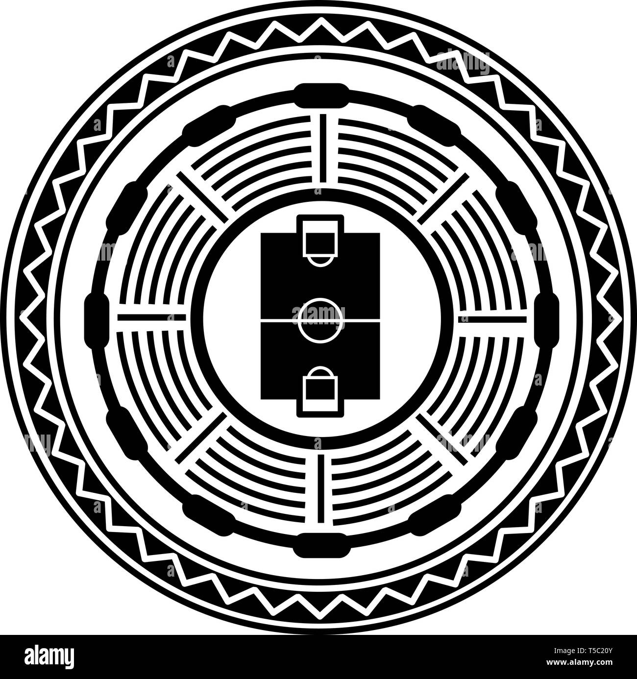 Top view football stadium aerial Black and White Stock Photos & Images ...