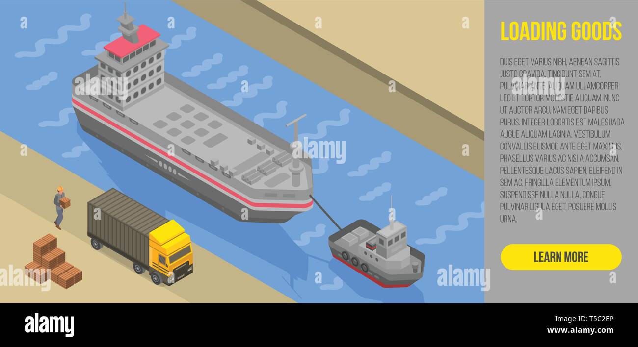 Loading goods concept banner, isometric style Stock Vector Image & Art ...
