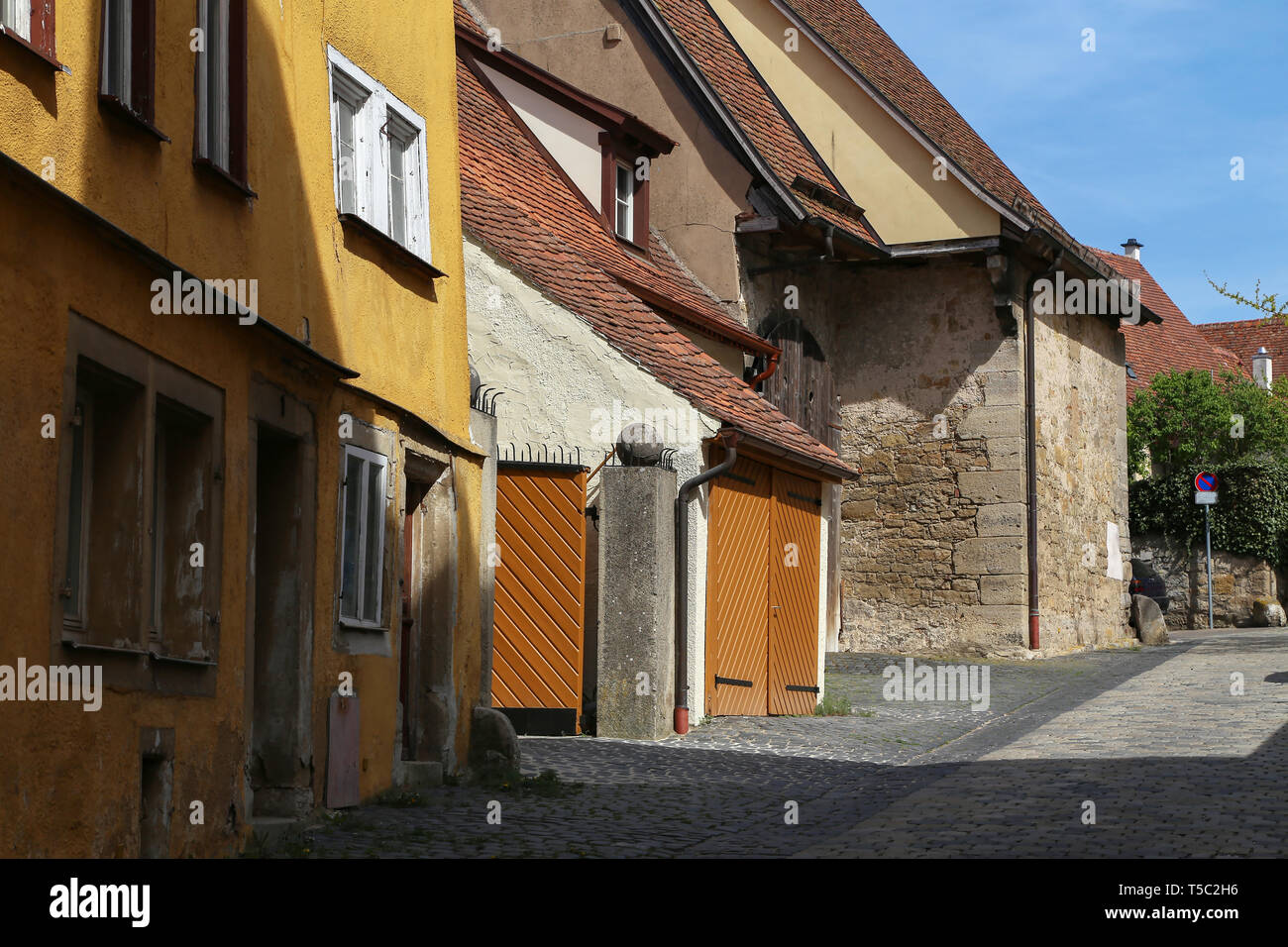 Traditional, colorful buildings in the historic old town of Rothenburg ...