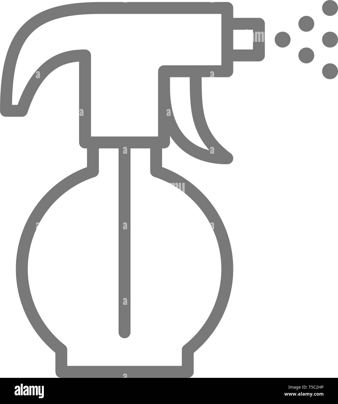 Sprayer, sprinkler, water spray bottle line icon Stock Vector Image ...