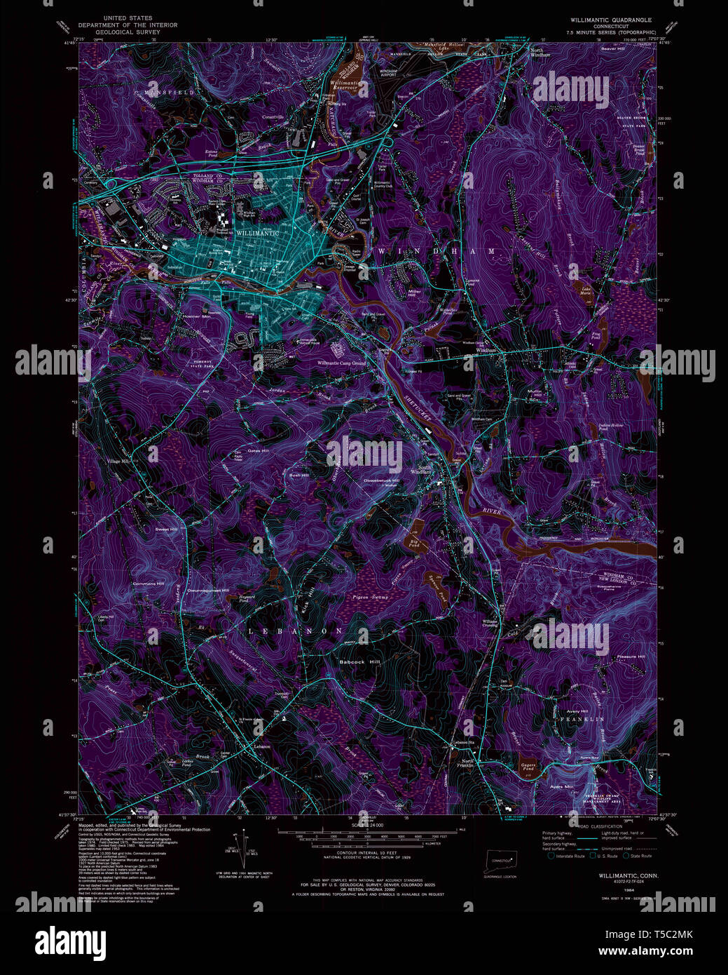 Willimantic connecticut map hi-res stock photography and images - Alamy