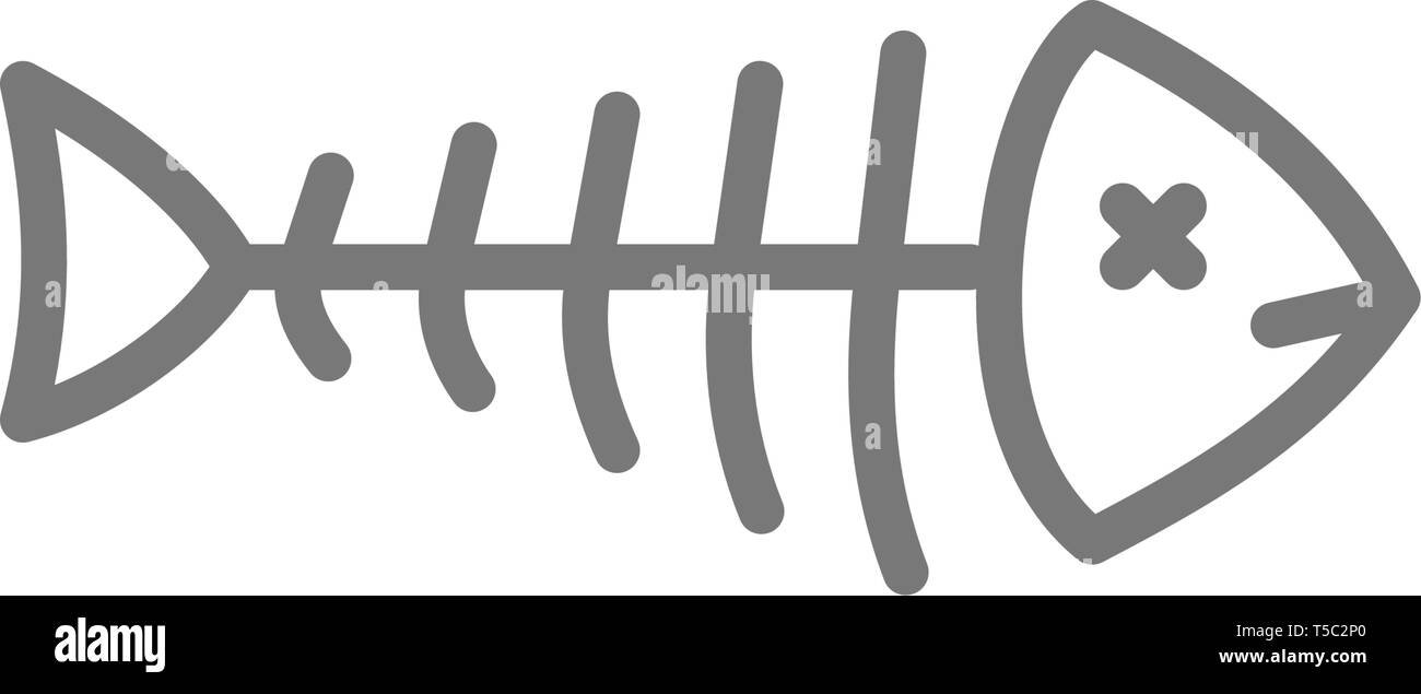 Fish skeleton, fishbone line icon Stock Vector Image & Art - Alamy