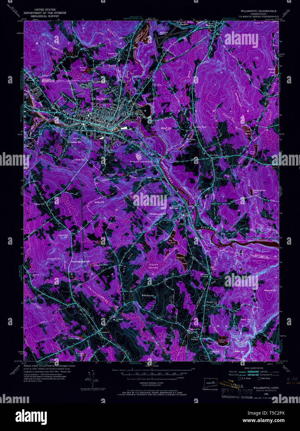 Map of willimantic hi-res stock photography and images - Alamy