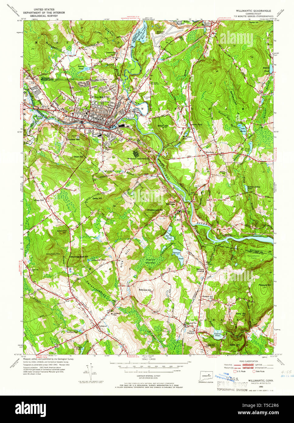 Map of willimantic hi-res stock photography and images - Alamy