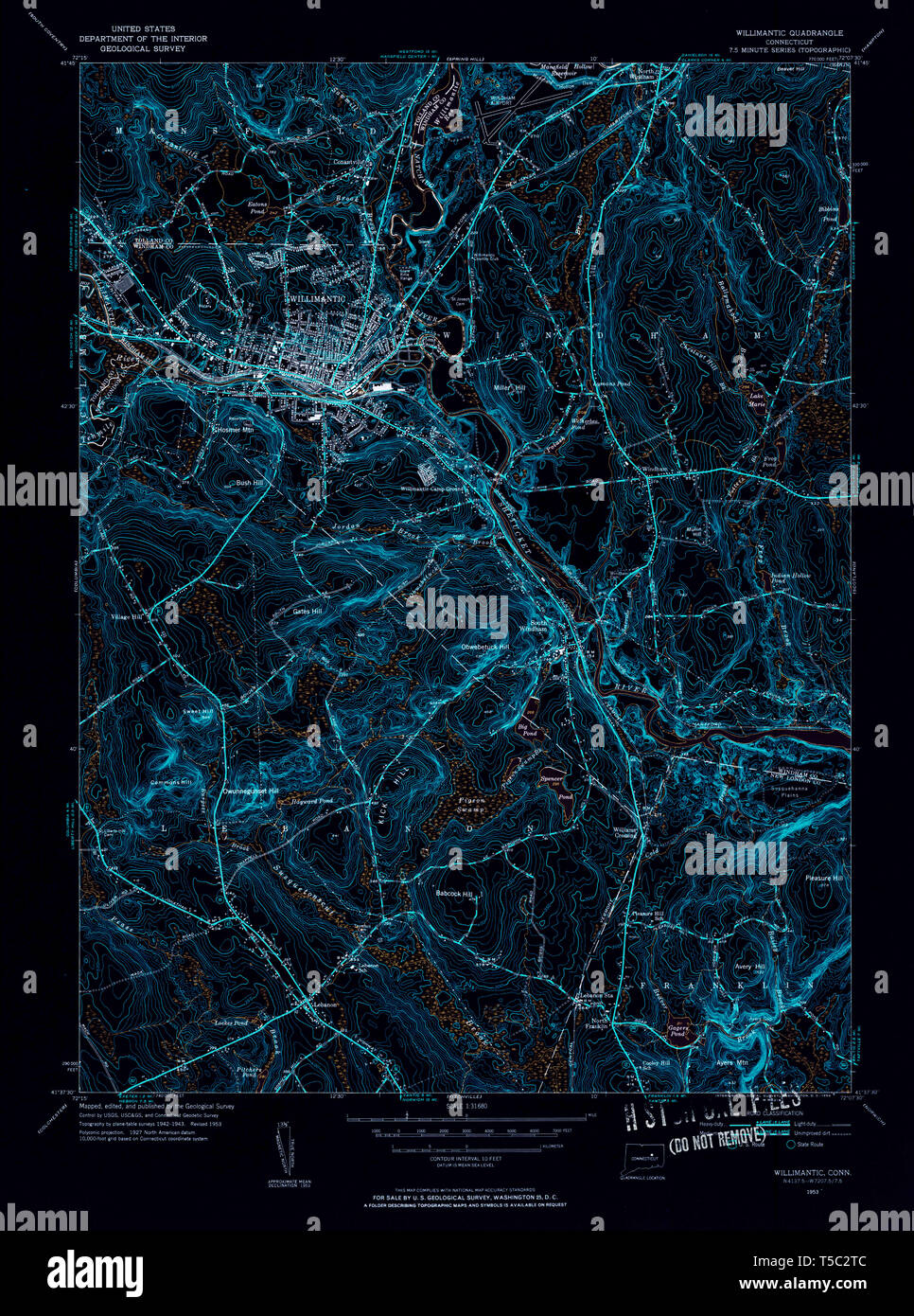 Map of willimantic hi-res stock photography and images - Alamy
