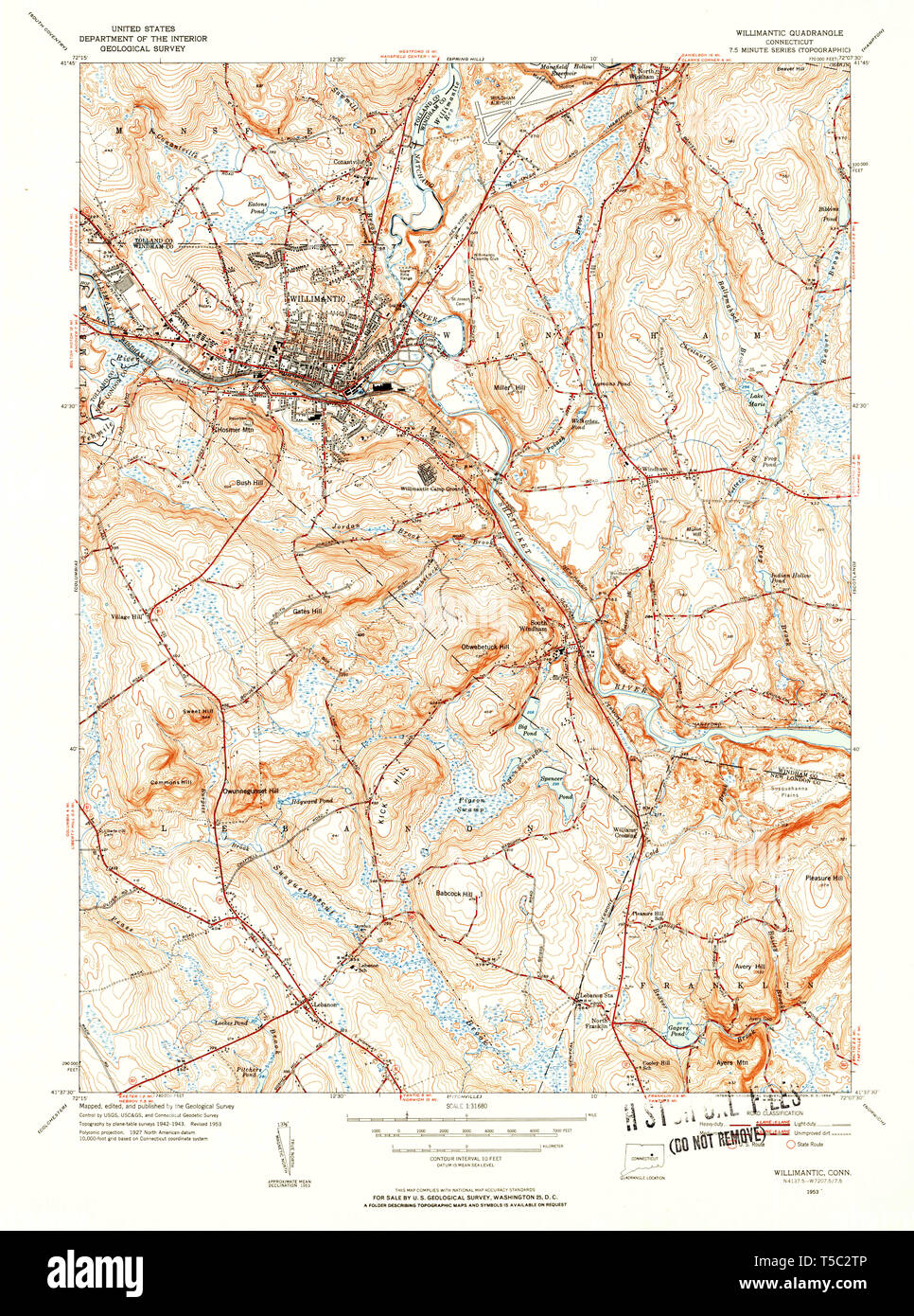 Map of willimantic hi-res stock photography and images - Alamy