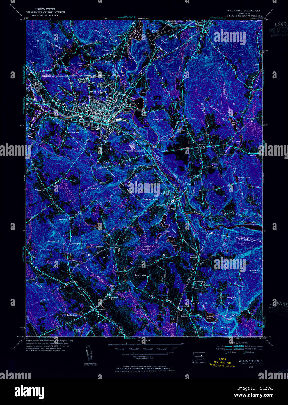 Map of willimantic hi-res stock photography and images - Alamy