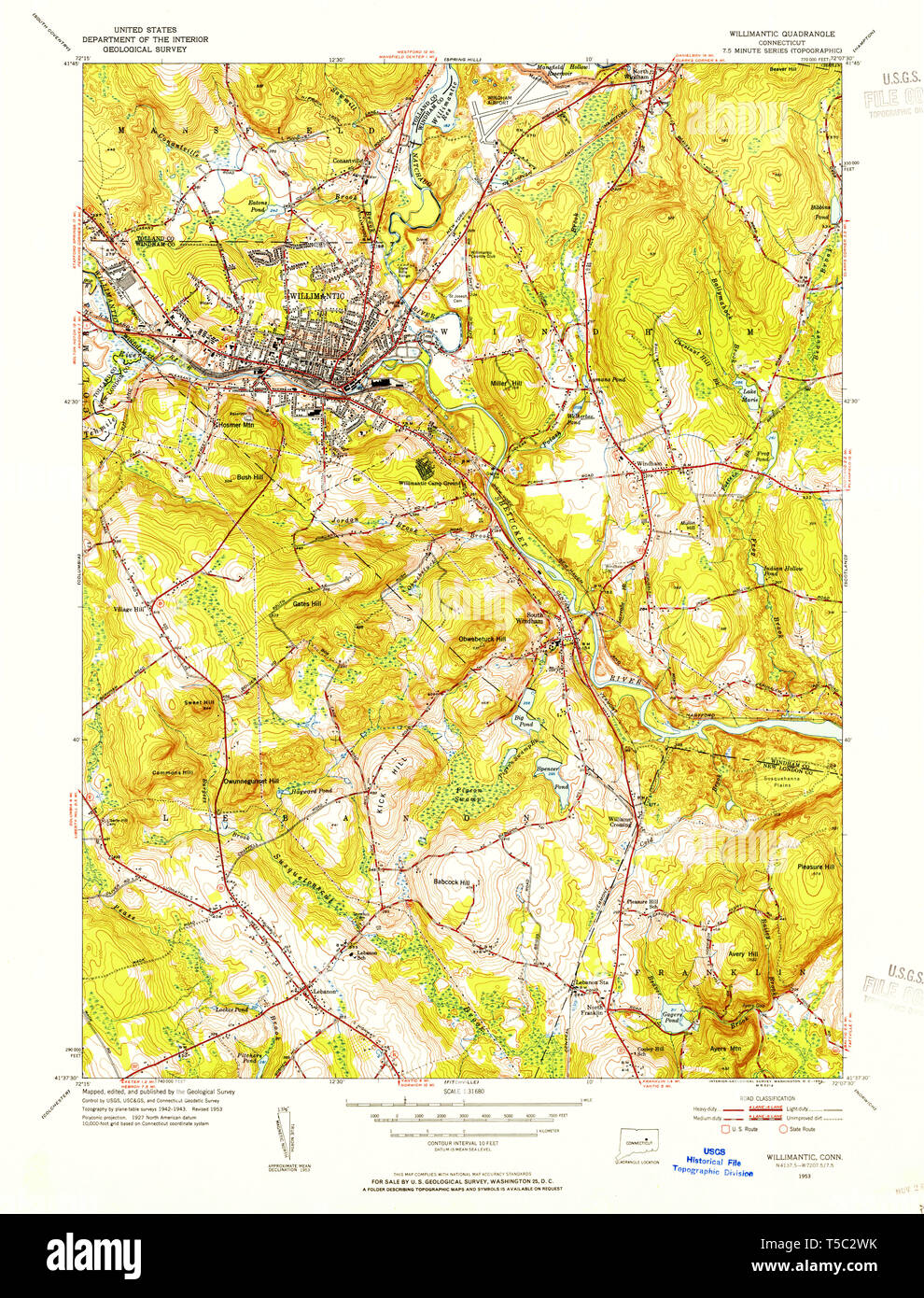 Map of willimantic hi-res stock photography and images - Alamy